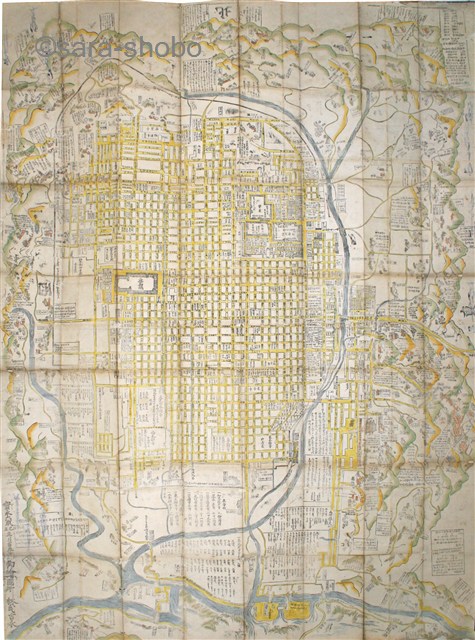 新撰増補 京大絵図 | 江戸時代の和本(WAHON) 古地図 学術古書の専門店 沙羅書房 Japanese Old & Rare ...